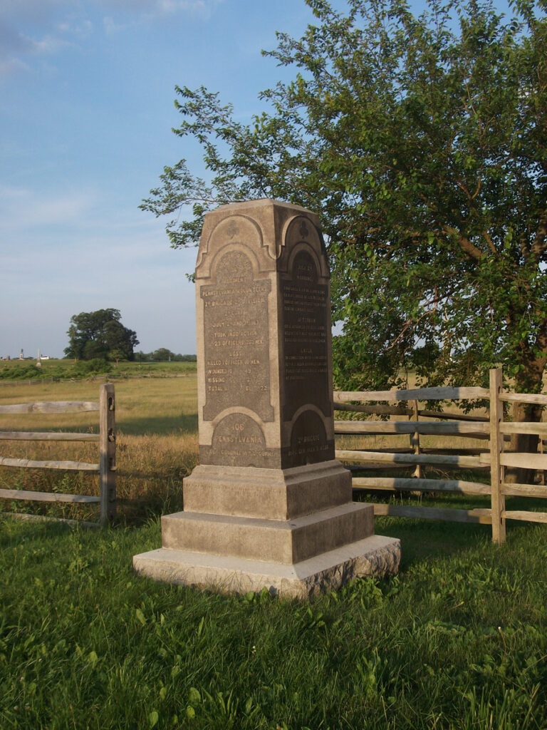 106th Pennsylvania Infantry (Second Monument) – This Deathless Field