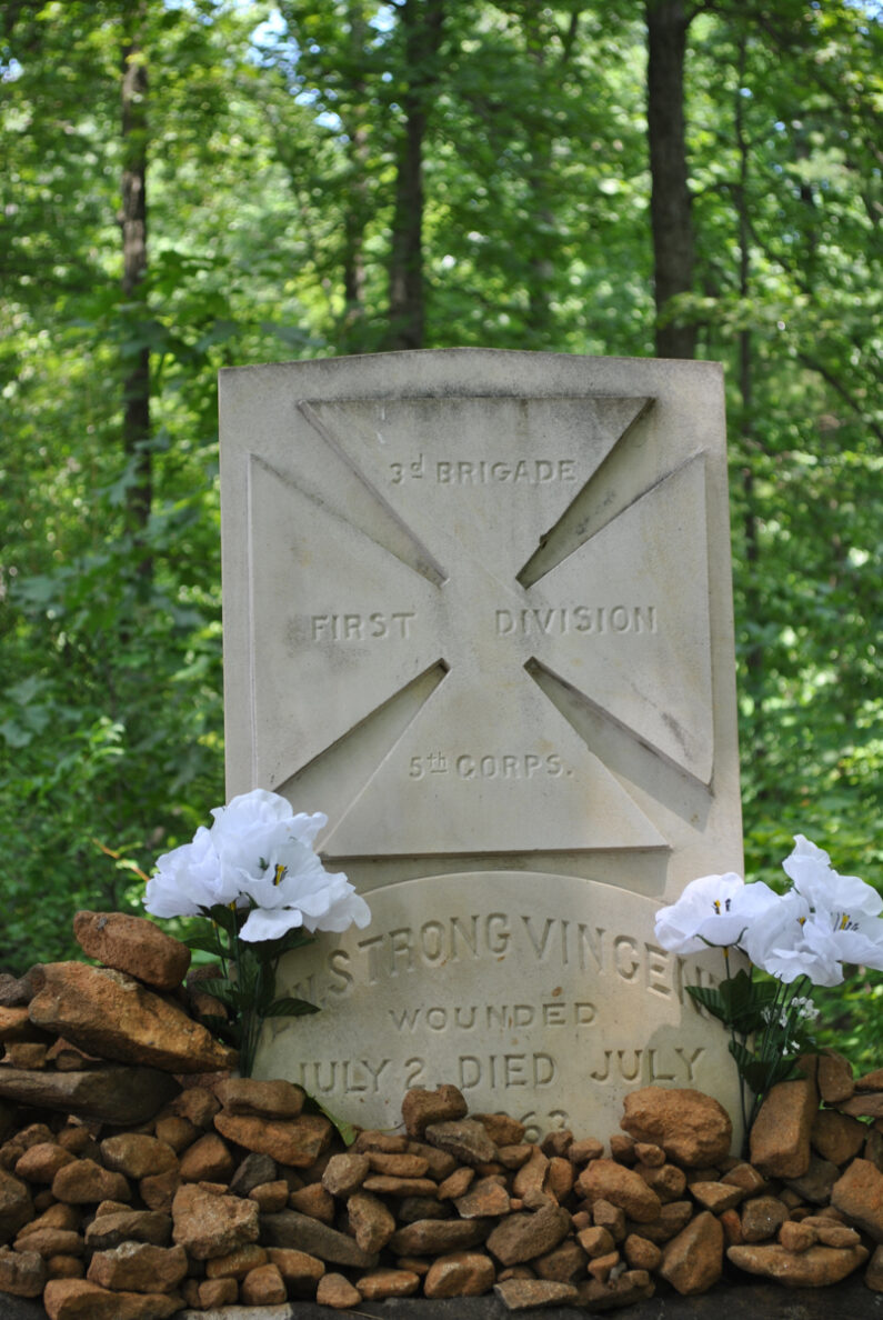 Brig. Gen. Strong Vincent Wounding Monument – This Deathless Field
