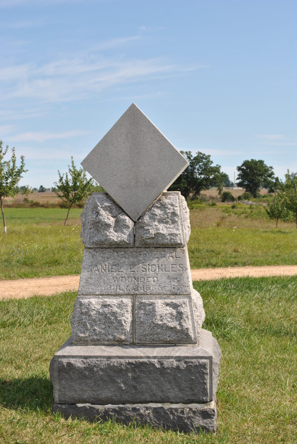 Maj. Gen. Daniel E. Sickles Wounding Monument – This Deathless Field